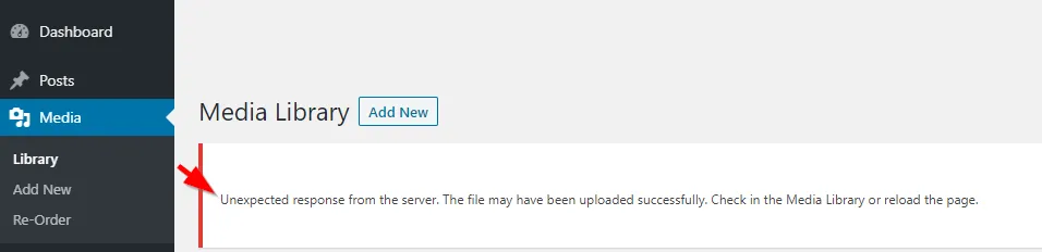 Easy Fix: Upload error - Unexpected response from the server